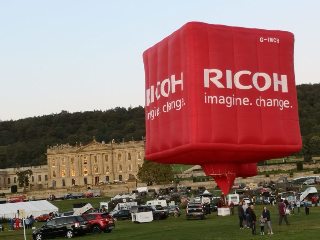 Our Ricoh Hot Air Balloon is at the Chatsworth Country Fair 2019