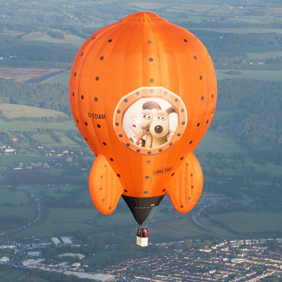Take to the skies in Wallace & Gromit’s Rocket hot air balloon